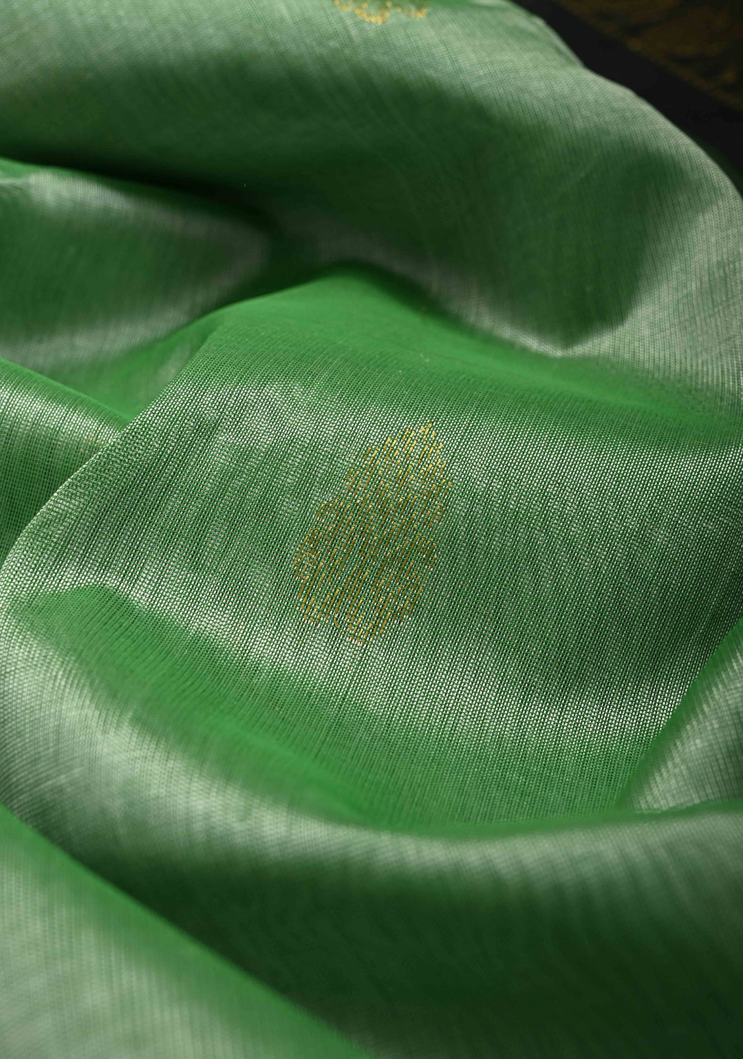 Spring Green Dual Tone Kanchi Silk Cotton 100% Handloom Saree with Zar ...